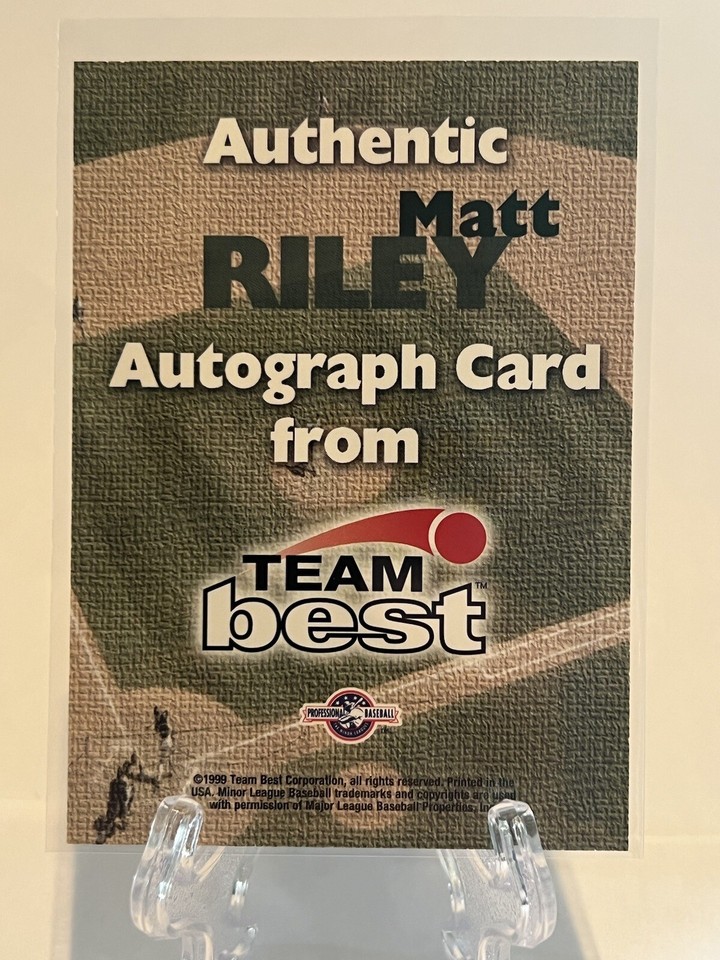 1999 Matt Riley Autograph Teams Best Minor League | eBay