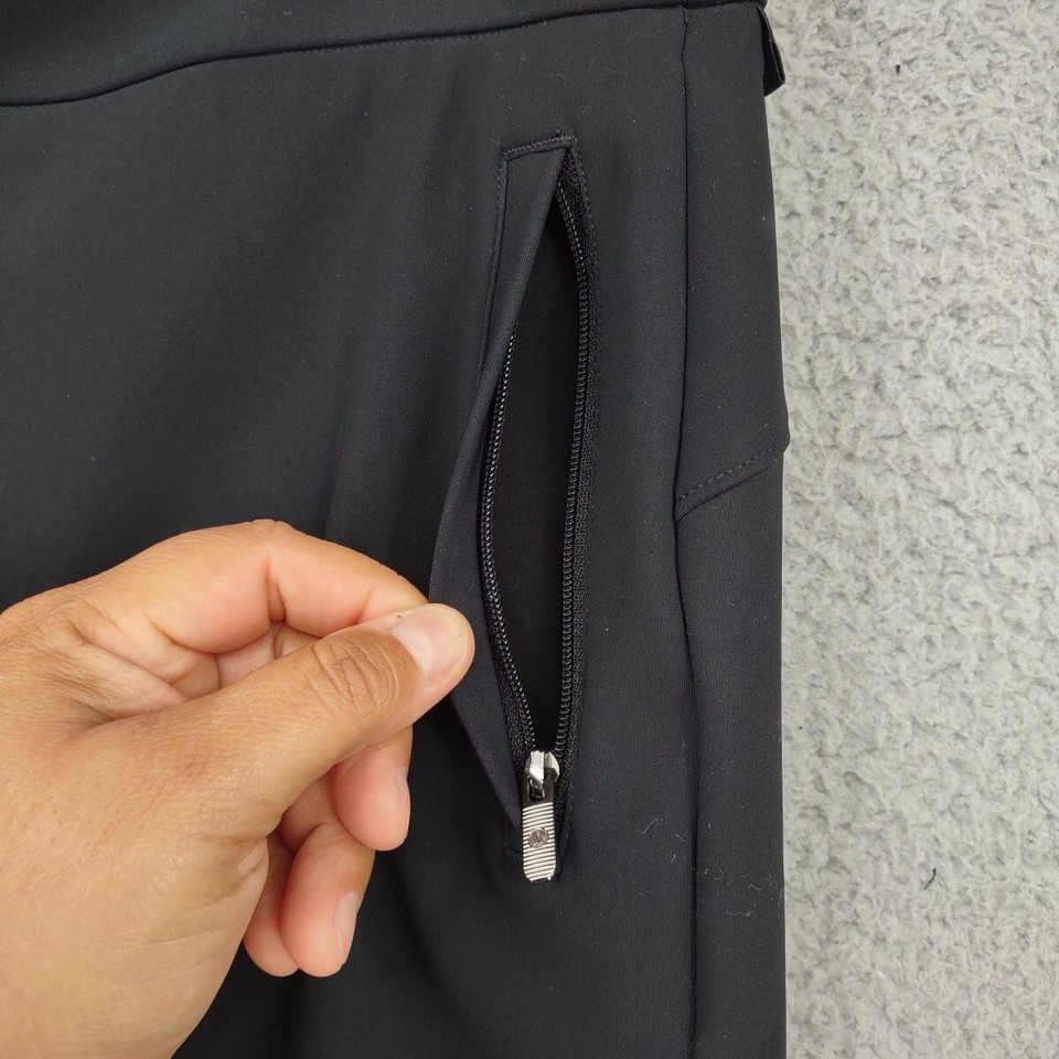 Lululemon On The Move Pants Black Size 8 Logo Zip Pockets Ankle Mid ...