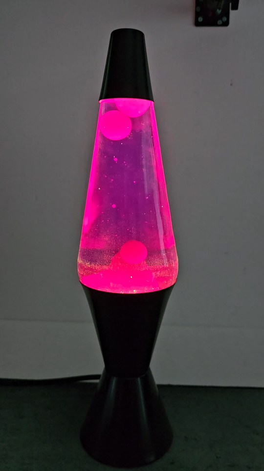 Lava Lamp Purple Liquid Orange Wax Black Base and Cap NO BOX 16.5" | eBay