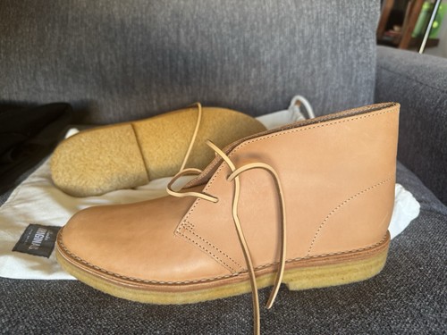 CLARKS DESERT BOOT NATURAL VEG TAN Made In Italy | eBay