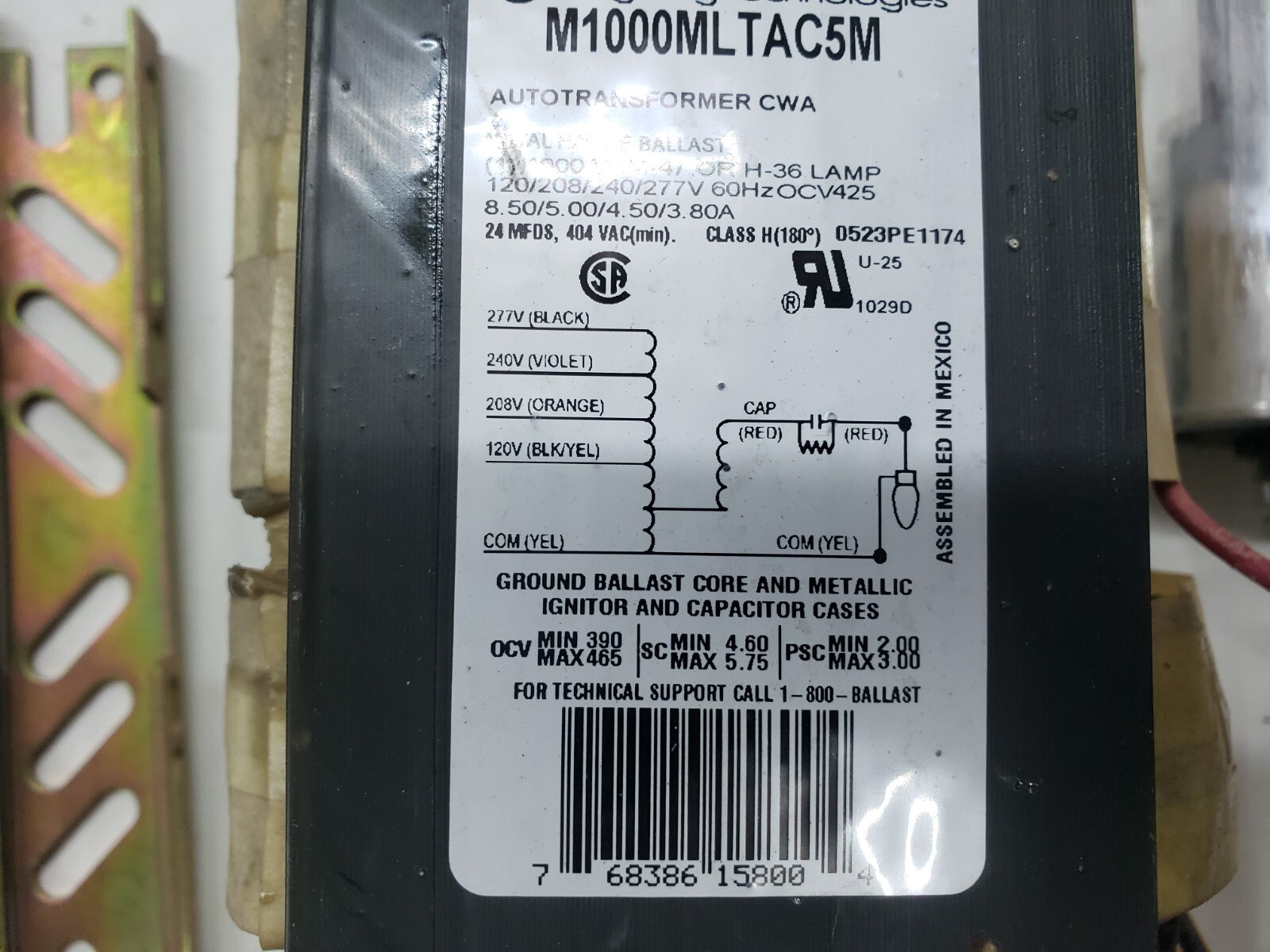 UNUSED - Universal Lighting M1000MLTAC5M Metal Halide Ballast w ...