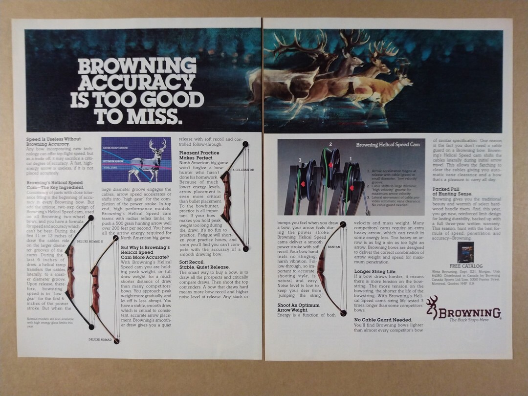 1983 Browning Nomad X-Cellerator Bantam Bows vintage print Ad | eBay