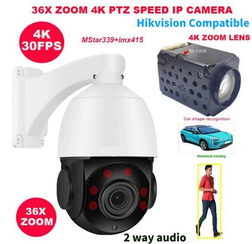 Hikvision Compatible 36X Zoom 4K 8MP POE Auto Tracking PTZ IP Camera w ...