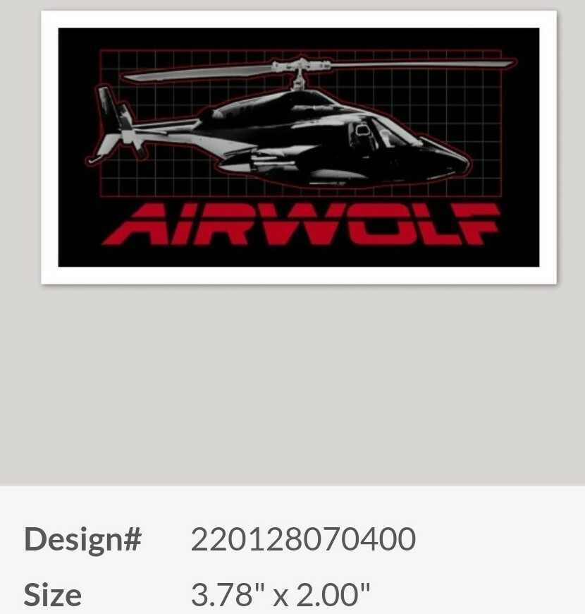 AIRWOLF HELICOPTER STICKERS 10 pack LOT 1984 Vintage 1980s TV 📺 series ...