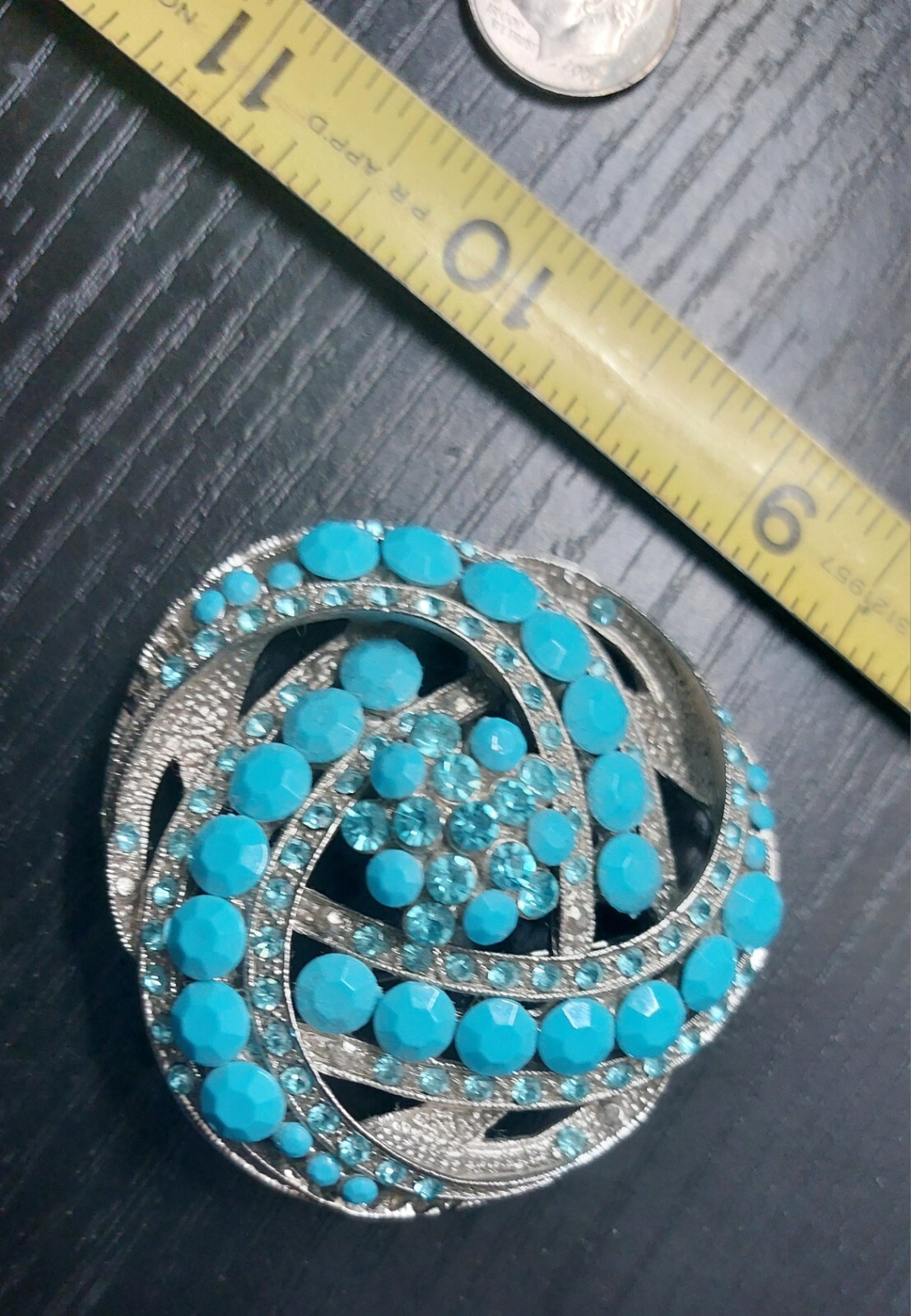 Vintage Costume Jewelry Brooches Fashion Pins Blue Beaded With ...