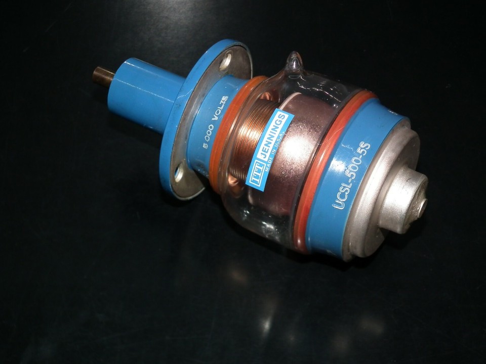 Jennings variable capacitor UCSL-500-5S 5-500pF 5000V NOS with mount ...