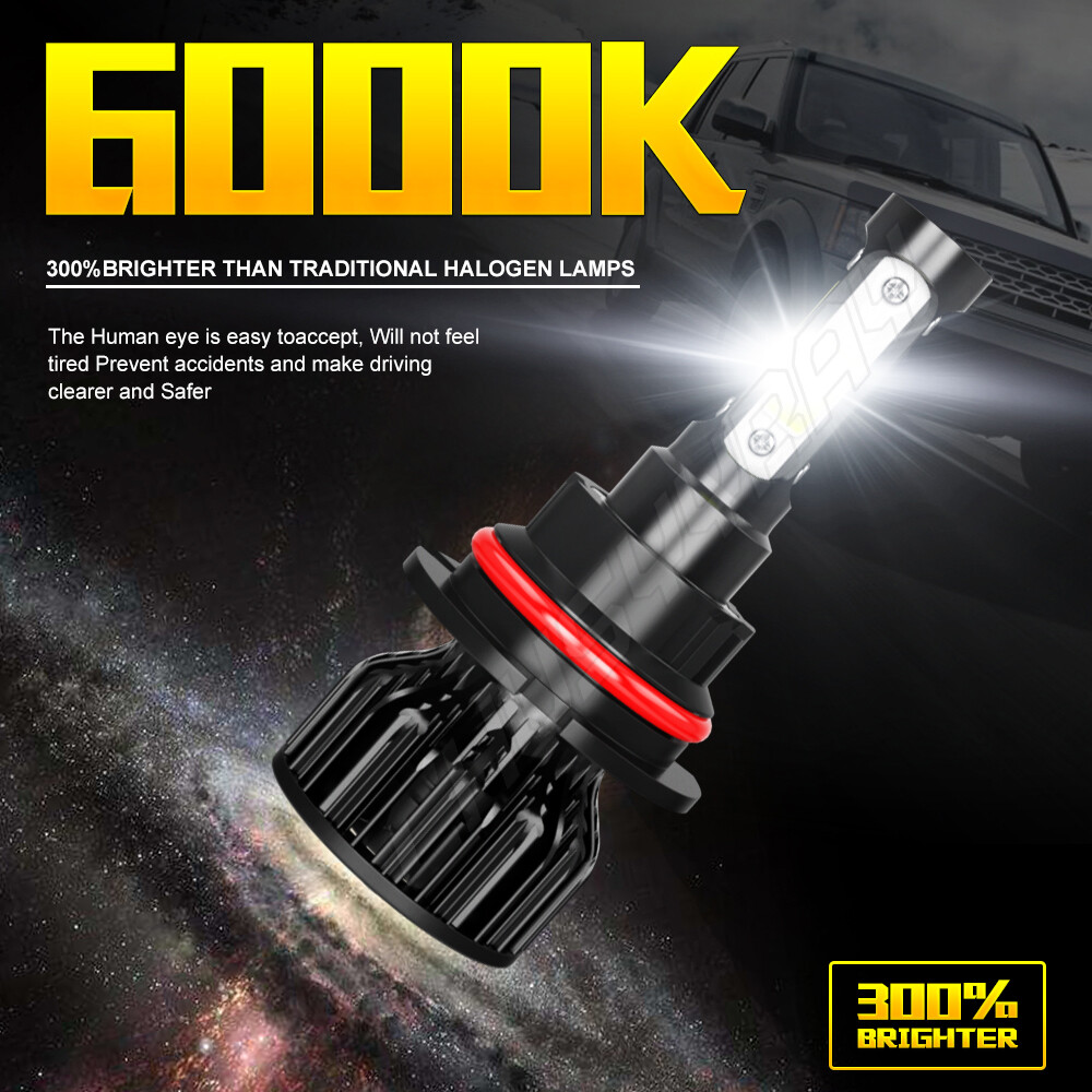 2x 9007/HB5 LED Headlight Bulbs Kit 6500K White High Low Beam Light ...