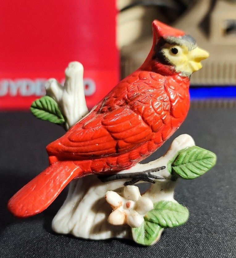 Vintage Cardinal Bird Miniature Porcelain Hand Painted | eBay