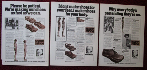 Lot of 3 Diff ANNE KALSO EARTH SHOES Print Ads ~ Made in Denmark ...