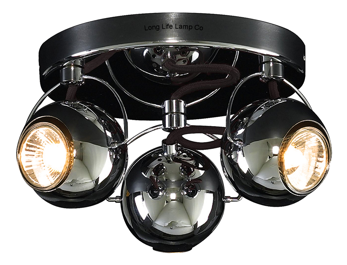 Retro LED Eyeball 3 Way Adjustable Ceiling Spotlight Light Fixture GU10 ...