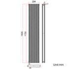 Vertical Radiator Double Black Oval Column Modern Tall Upright Rads ...