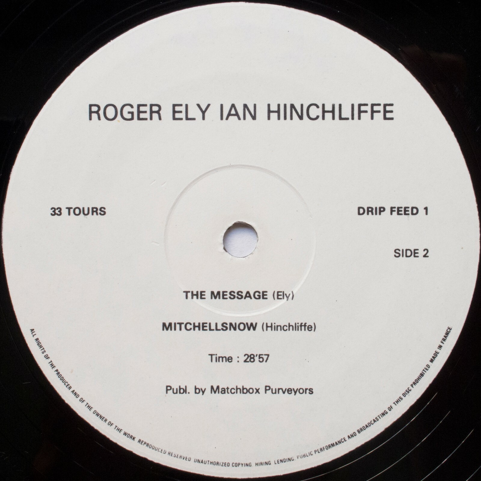 Roger Ely, Ian Hinchcliffe ‎– Drip Feed (obscure, private press, avant ...