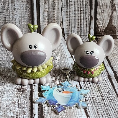 2 Disney Animators Collection Frozen Rock Troll Figure Green Glitter ...