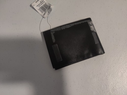 DEFECT Perry Ellis Portfolio Men's Fold Wallet Black Leather Bifold $50 ...