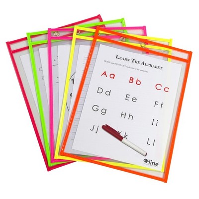Assorted Neon Writing Board Pocket 9X12 Reusable Dry Erase 10 Pack For ...