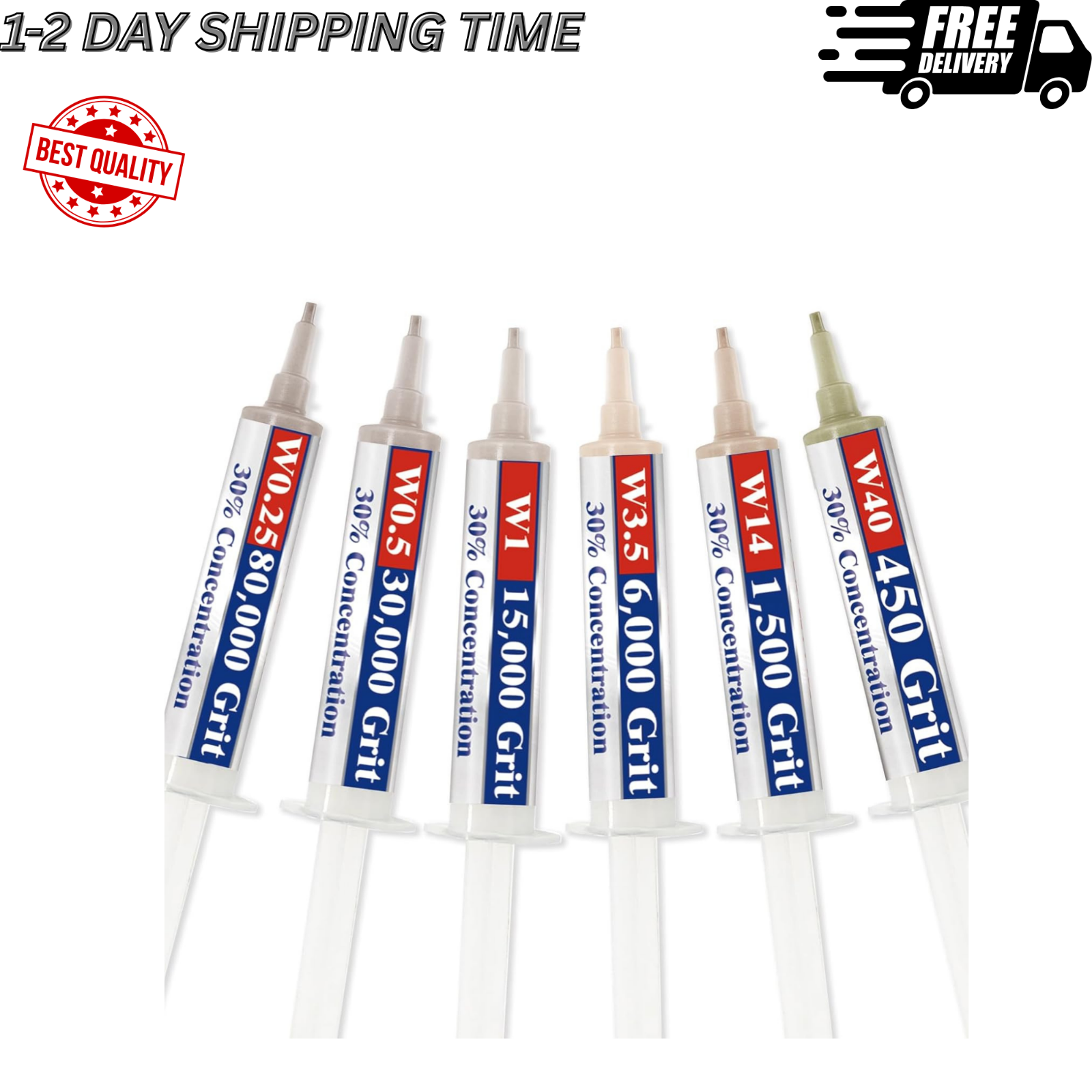 Diamond Polishing Compound Kit, 6 Grits 450 to 80,000 Glass Polishing ...