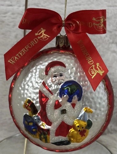 2003 Waterford Holiday Heirlooms Santa Ornament Double Sided Santa W ...