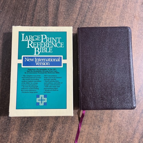 NIV 1984 Large Print Reference Bible - Burgundy Bonded Leather - OOP 84 ...
