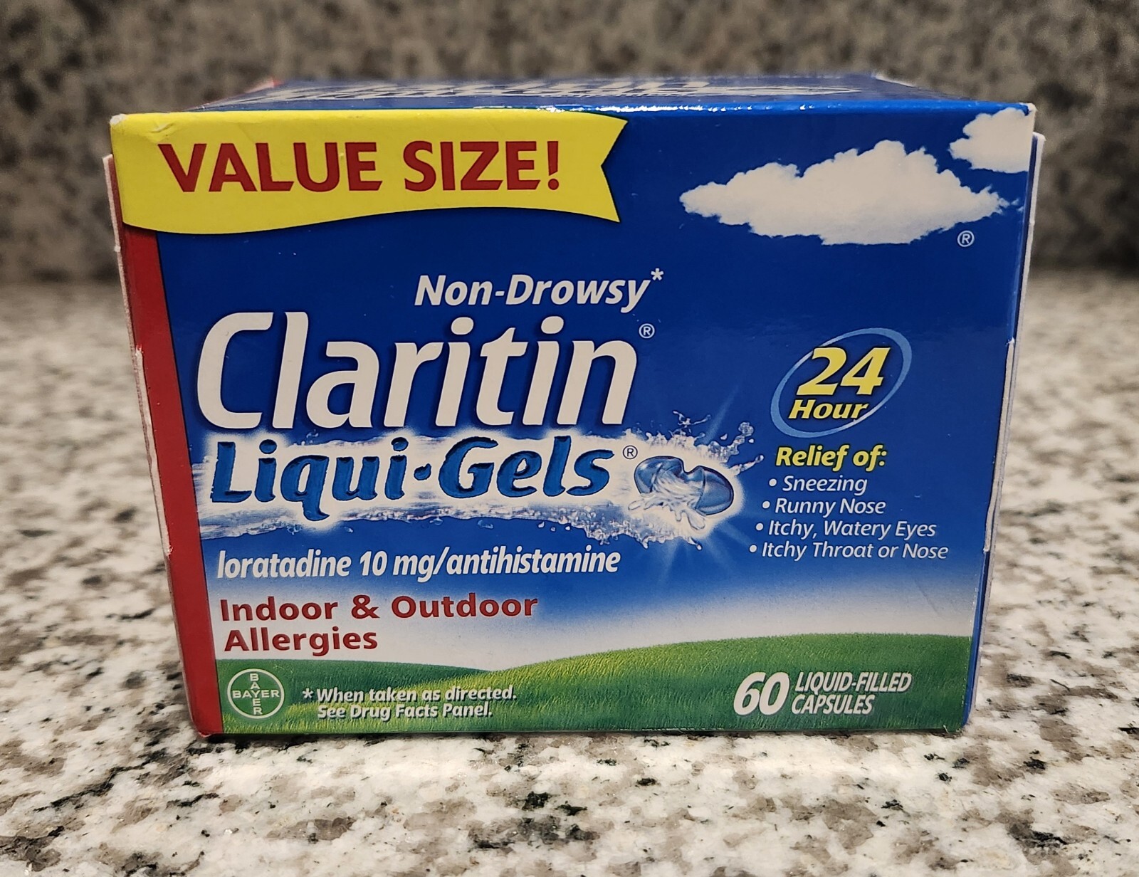 Claritin Liqui-Gels Non-Drowsy Allergy Relief Capsules - 60 CT Exp 3/26 ...