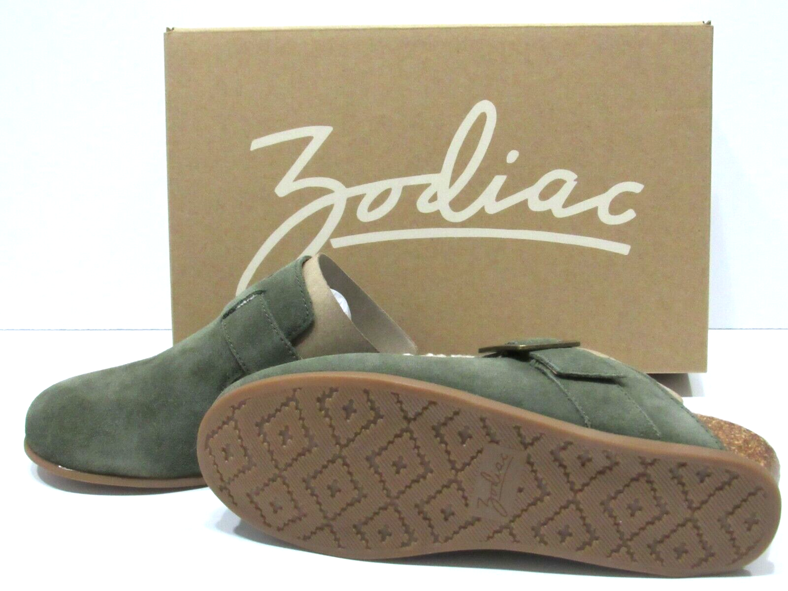 Zodiac Women Maui Faux Shearling Slip Ons Clogs size 5.5 US Green Suede ...
