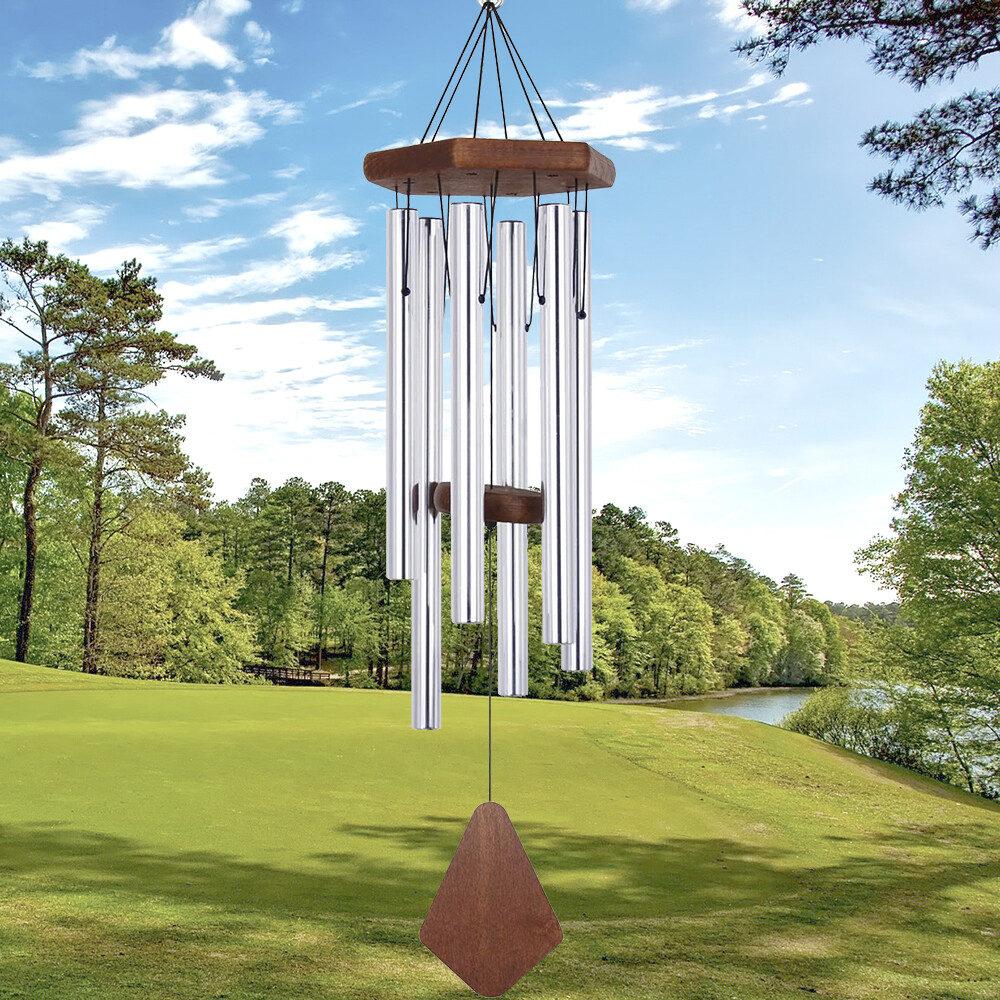 28" Wind Chimes Outdoor Deep Tone 6 Aluminium Tubes Garden Patio ...
