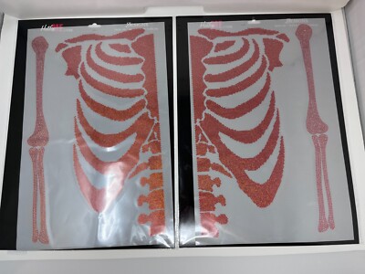 Rhinestone Design RIB CAGE Iron On Transfer RED (2 pair/ Right & Left ...