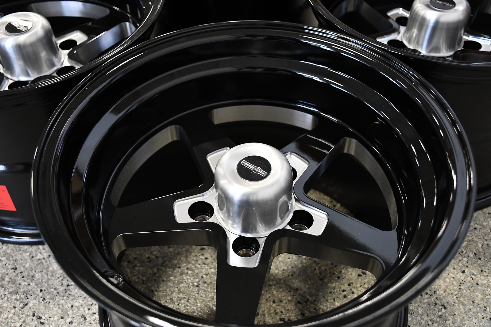 Set 4 15" Vision American Muscle 571 Sport Star II Gloss Black 15x10 ...