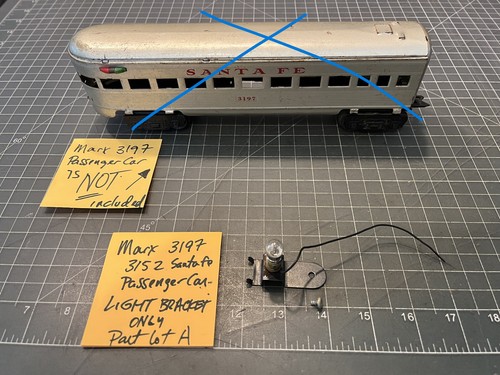 Marx Train 3152 3197 1217 1007 Silver Passenger Car LIGHT BRACKET PART ...