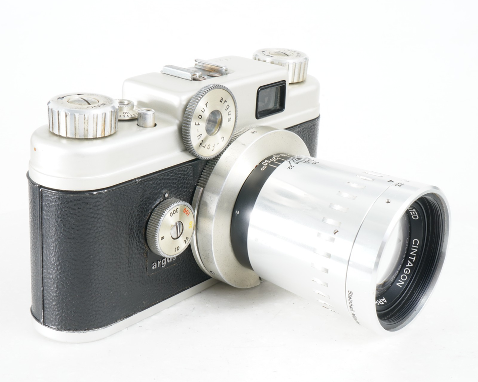 -ARGUS C-44 CAMERA WITH ARGUS CINTAGON 100MM F3.5 LENS WITH HOOD(3648 ...