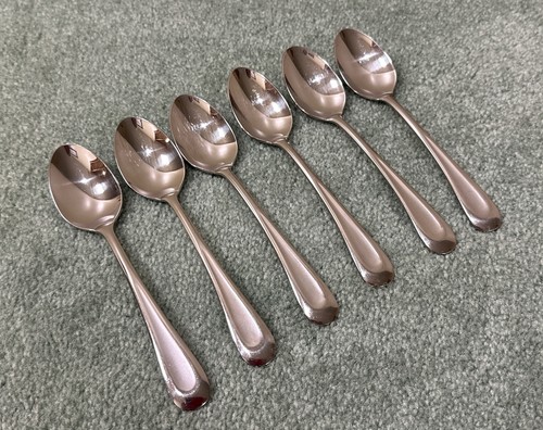 6 Oneida 18/8 Stainless Flatware SATIN SAND DUNE Teaspoons 6 1/8" GUC ...