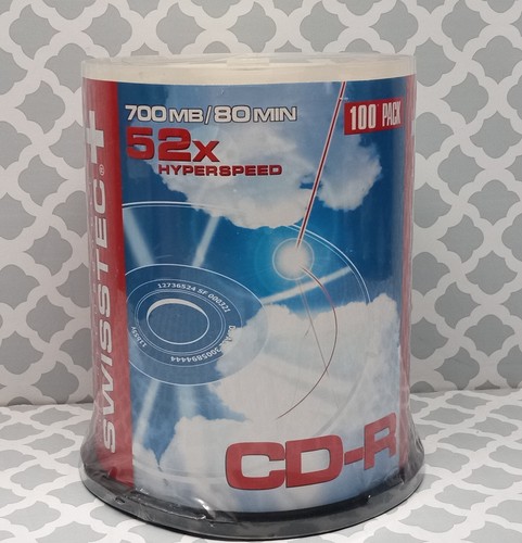 SWISSTEC+ CD-R 700 MB/80 MIN 52X Hyperspeed 100 Pack Blank Discs - New ...