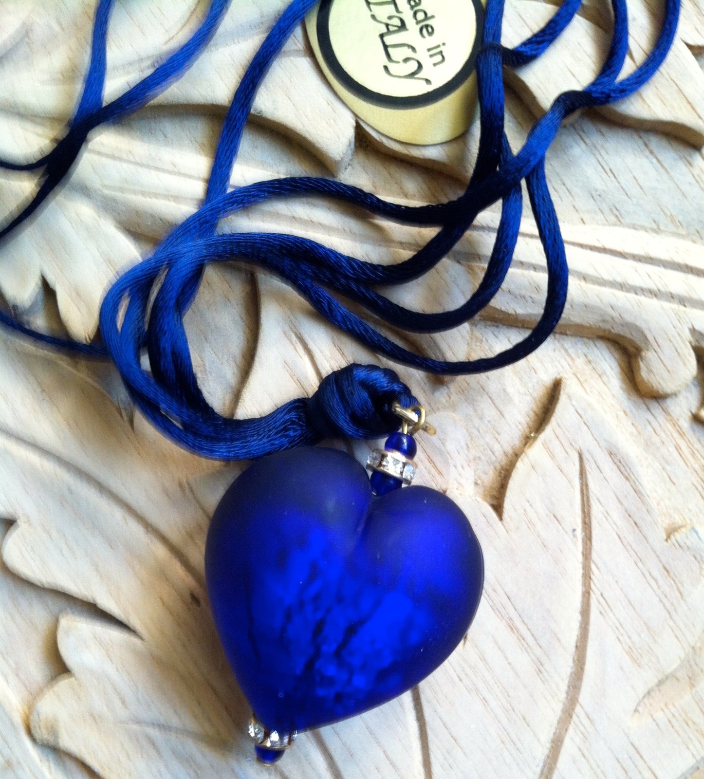 Italian Cobalt Blue Heart Necklace | eBay