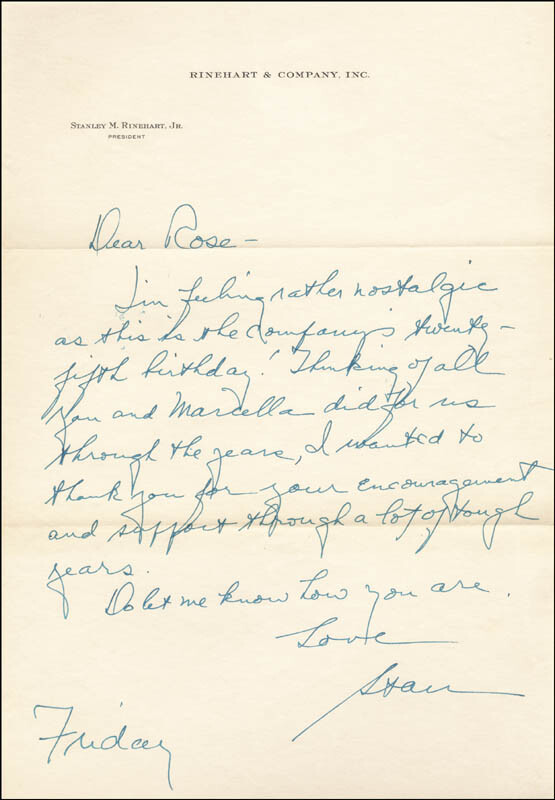 STANLEY RINEHART JR. - AUTOGRAPH LETTER SIGNED | eBay