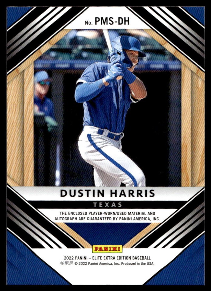2022 Elite Extra Edition Auto Relic Dustin Harris Rangers Autograph | eBay