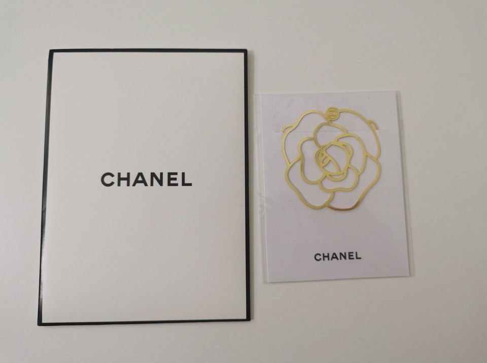 CHANEL VIP Gift Camellia Metal Gold Bookmark Bookplate,CHANEL Bookmark ...