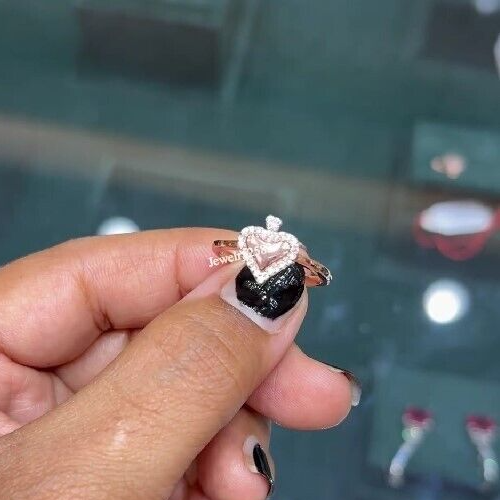 Women's Day Special Gift Certified Natural Diamond 10k Rose Gold Cute ...