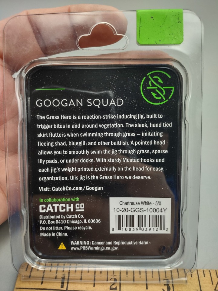 NEW Googan Squad Grass Hero Swim Jig 1/2 Oz Chartreuse White | eBay