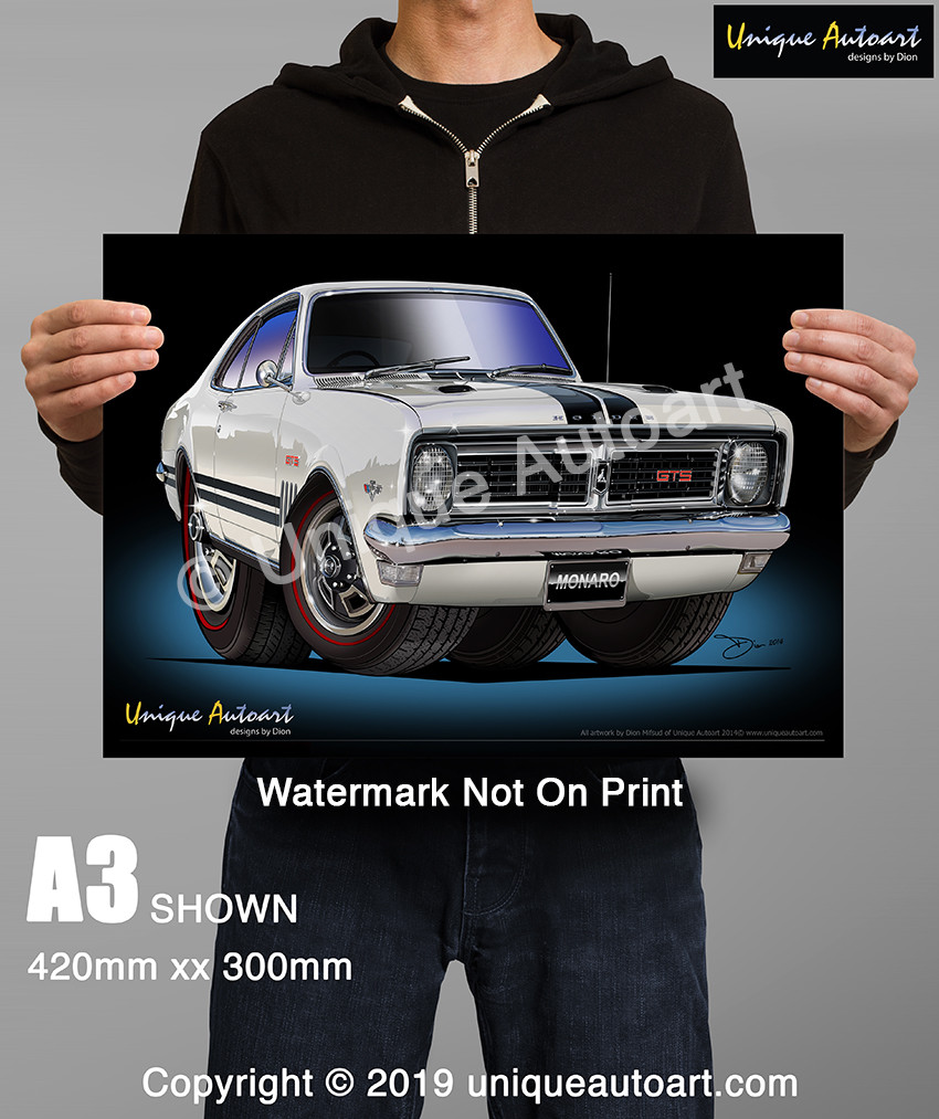 Holden HT GTS Monaro Art Print - Classic HT Monaro Drawings ( 8 Colours ...