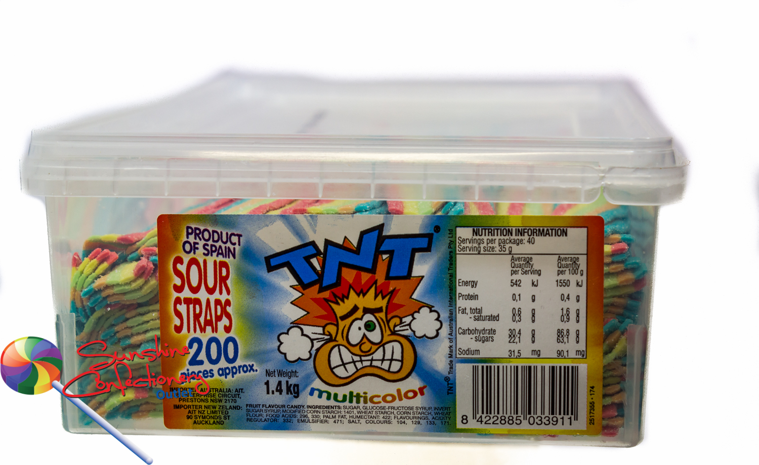 TNT MULTI-COLOURED SOUR STRAP LOLLIES - 200 sour straps per box | eBay