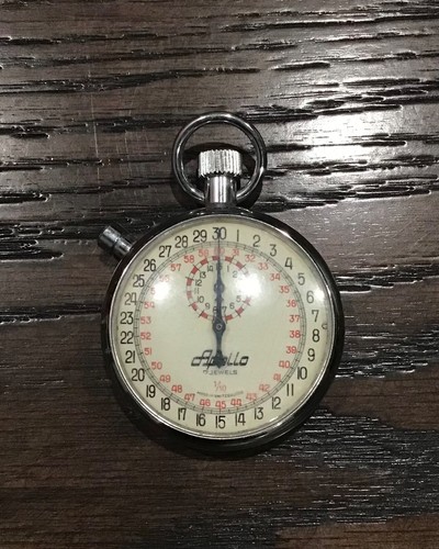 Apollo 7 Jewels Mechanical Wind Up Stop Watch Swiss Made Vintage | eBay