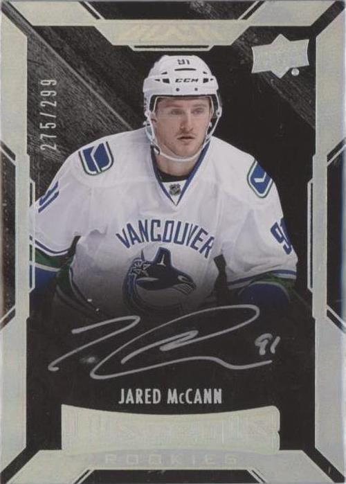 2015-16 UD Black - Lustrous Rookies Signatures Jared McCann #42 /299 ...