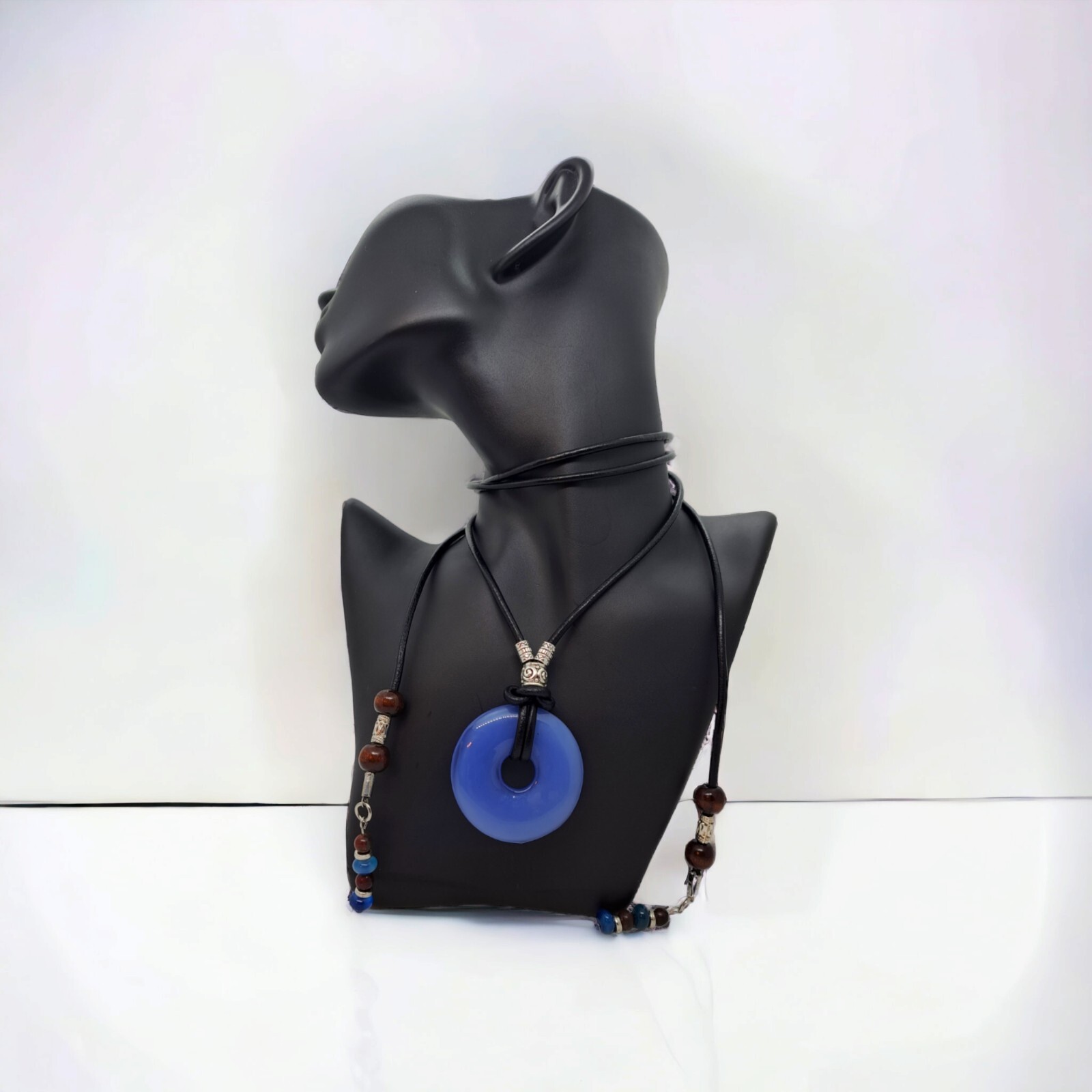 Blue Jade Dunut Leather Lasso | eBay