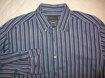 Ermenegildo Zegna XXL 16 1/2 x 36 multi-blue dress shirt made in ...