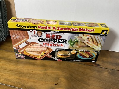 Red Copper Flipwich Non-Stick Stovetop Sandwich & Panini Maker NEW | eBay