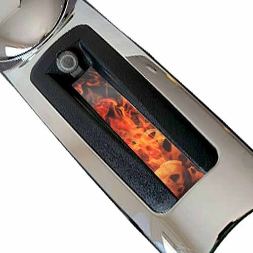 REAL FLAME SKULL PILE | CB Dash Panel Insert 08-22 Road Glide Electra ...