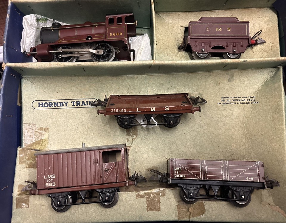 O Gauge HORNBY CLOCKWORK TRAIN SET No. 601 LMS Goods Set | eBay UK