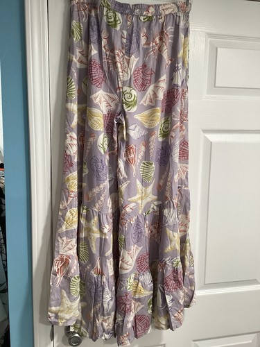 True Destinations Resort Wear Beaded Belt Beach Coverup S L Wide Leg ...