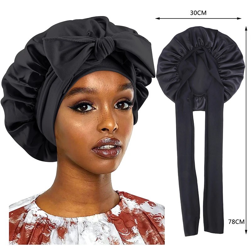 Silk Turban Bonnets For Women Twisted Sleeping Night Cap Pure Silk Hair ...