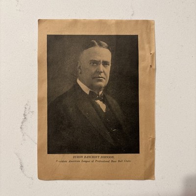1923 Byron Ban Johnson American League President Picture Rare Antique ...