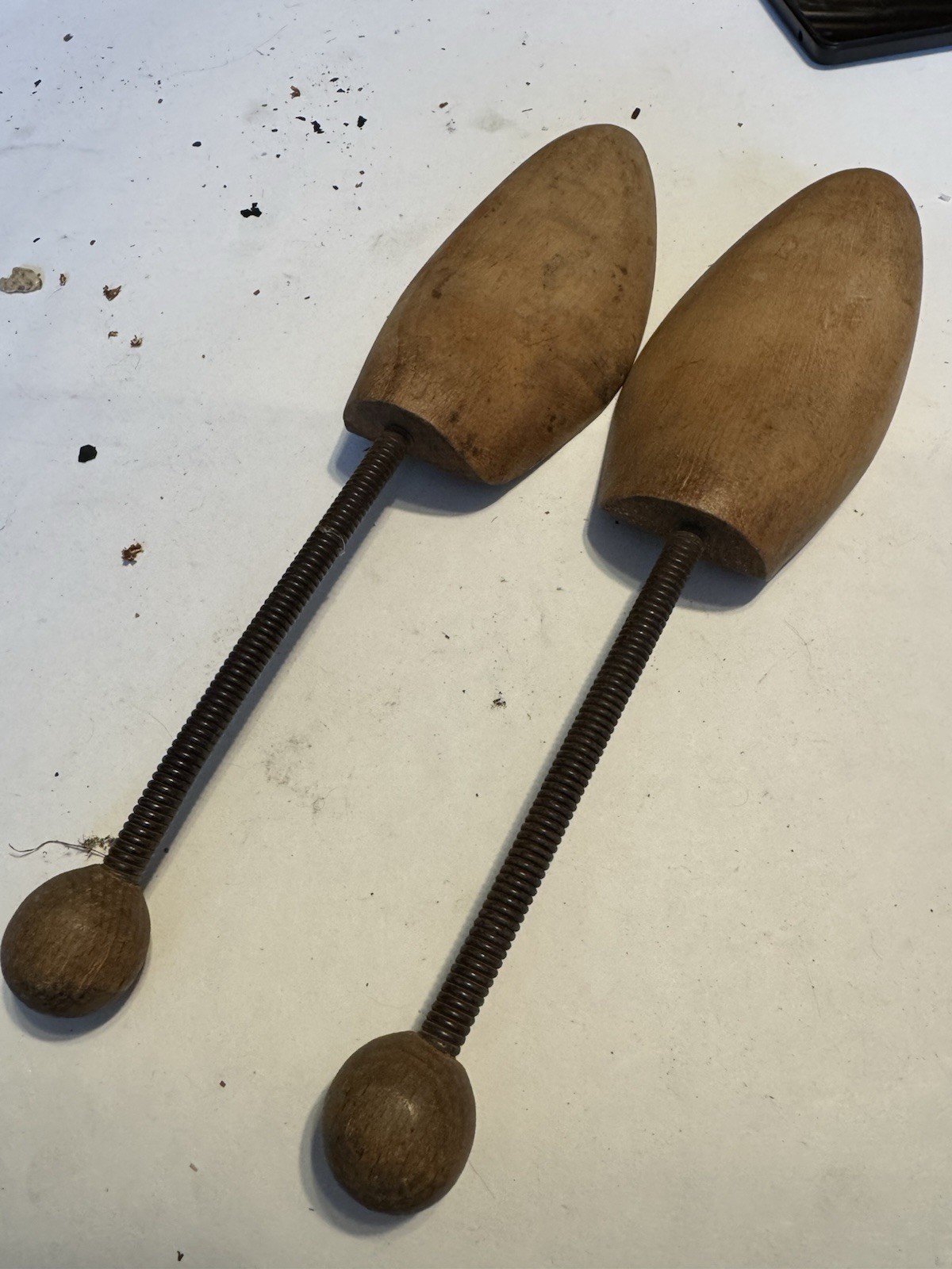 vintage wooden shoe stretchers with spring | eBay UK